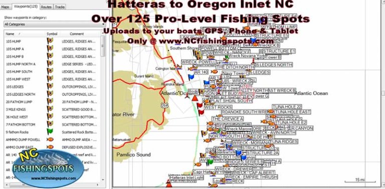 Outer Banks Fishing Map